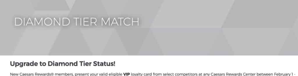 Diamond Status Through 2023! Caesars Status Match : Bougie Miles